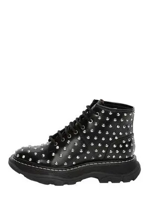 Alexander McQueen Studded Ankle Boots - Black/silver