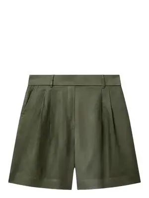 BENETTON Pleated Elasticated-waist Shorts - Green