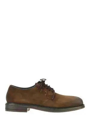 CALCE Suede Derby Shoes - Brown
