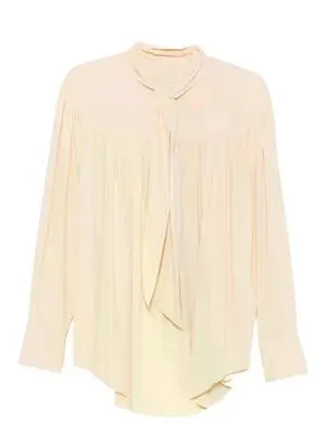 AMI AMI Pleated Ascot Tie Blouse