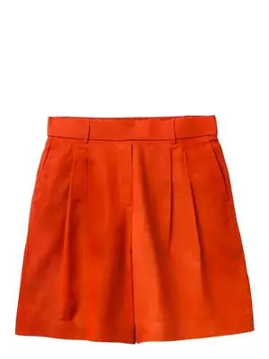 BENETTON Pleated Bermuda Shorts - Red