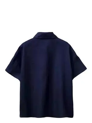 BENETTON Short Sleeve Linen Blouse - Blue