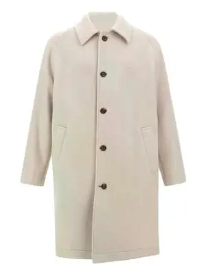 Eleventy Raglan Sleeve Button-up Coat - Neutrals
