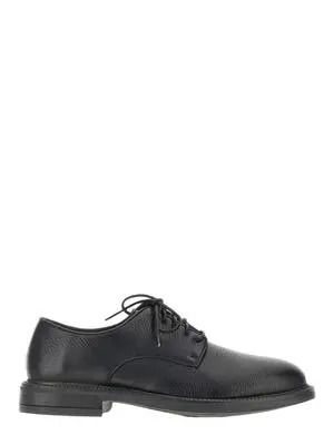 CALCE Grainy Leather Derby Shoes - Black