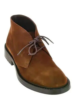 CALCE Suede Lace-up Desert Boots - Brown