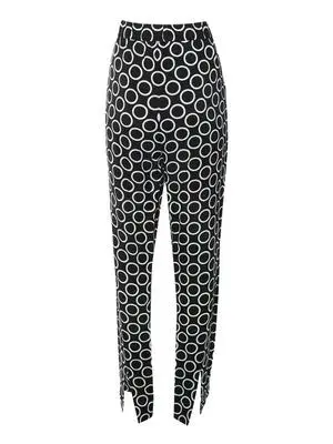 LOUIS VUITTON Circle Print Straight-leg Trousers - Black