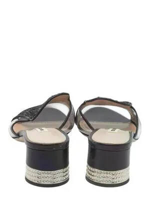 Miu Miu Miu Miu Crystal Embellished Glitter Slides Black