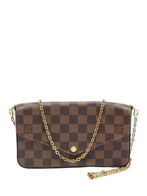 LOUIS VUITTON Felicie Damier Ebene Clutch Bag - Brown