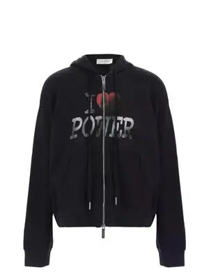 Matieres Fecales Graphic-print Zip-up Hoodie - Black