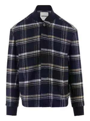 DARKPARK Checked Bomber Jacket - Blue