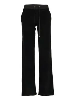 604SERVICE 604SERVICE Black Velvet Cross-Charm Track Pants