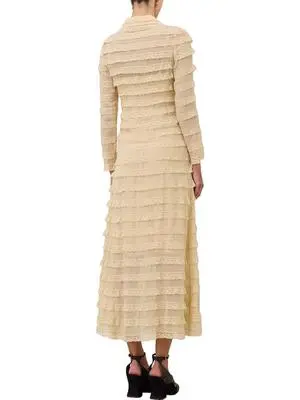 Zimmermann Zimmermann Ascent Lace Frill Midi Dress Cream