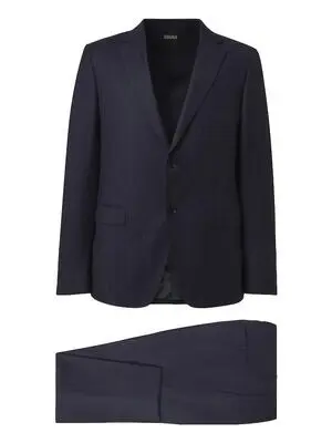 Zegna Pinstripe Wool Suit - Blue