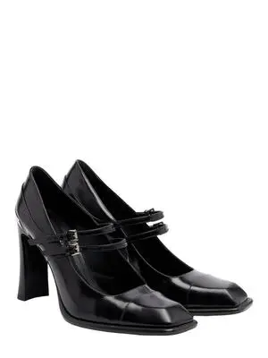 Alexander McQueen Leather Mary Jane Pumps - Black