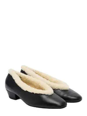 MAGDA BUTRYM Magda Butrym Shearling-Lined Leather Pumps