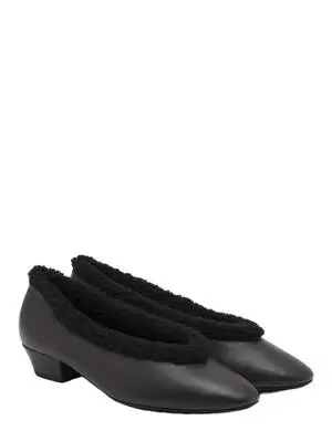 Magda Butrym Shearling-lined Leather Pumps - Brown