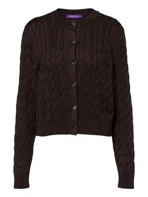 Ralph Lauren Cable-knit Silk Cardigan - Brown