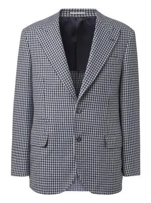 Brunello Cucinelli Houndstooth Cashmere Blazer - Blue