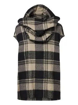 Rick Owens Plaid Hooded Sleeveless Top - Grey