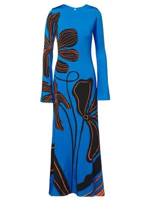 CALA DE LA CRUZ Floral Maxi Dress - Blue