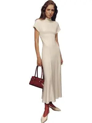 REFORMATION Frinn Knit Dress - Ivory