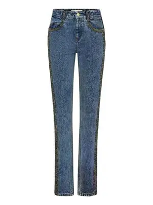 Hellessy Arlo Braided-trim Straight-leg Jeans - Blue