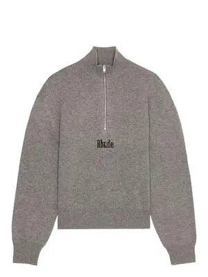Rhude Quarter-zip Knit Top - Grey