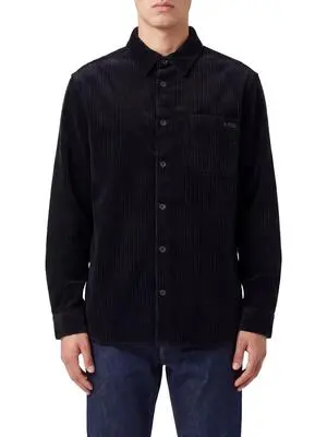 A.p.c. Corduroy Shirt Jacket With Patch Pockets - Black