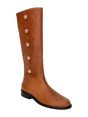 L'Agence Oceana Knee High Boots - Cognac Leather