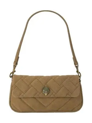 Kurt Geiger Pickle Quilted Suede Shoulder Bag - Tan