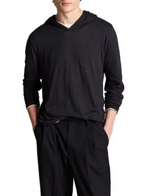 Vince Double Layer Pima Cotton Hoodie - Coastal/smock White