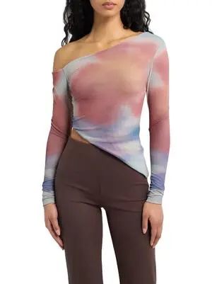 FENERS Mirada One Shoulder Jersey Top By - Bleu