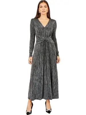 YUMI Yumi Metallic Twist Waist Maxi Dress
