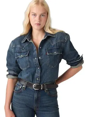 LEVI'S 80s Western Denim Shirt - Left Click