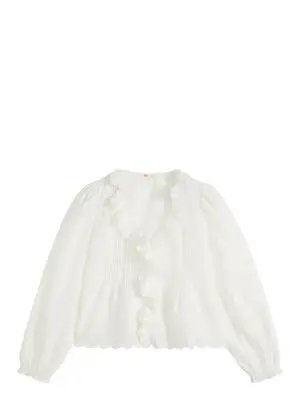 LEVI'S Claire Long-sleeve Ruffled Blouse - Cloud Dancer