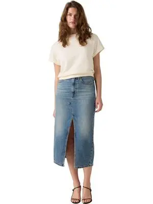 LEVI'S Decon Slit Midi Skirt In Denim - Welcome