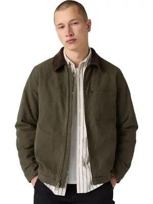 LEVI'S Levi's Cotton Barn Jacket With Corduroy Collar Olive