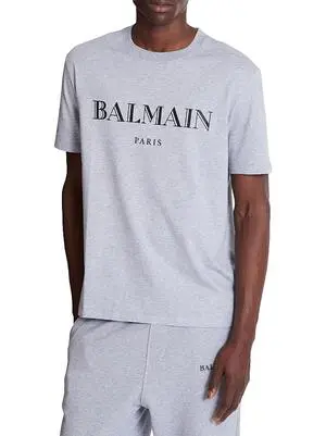 Balmain T-shirt With Print - Grey