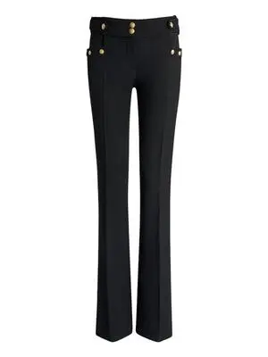 Balmain Tailored Wool Trousers With Button Detailing - Black