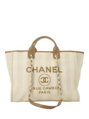 CHANEL Chanel Raffia Deauville Tote