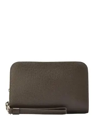 LOUIS VUITTON Taiga Leather Pochette Baikal Wristlet - Brown
