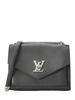 LOUIS VUITTON My Lockme Chain Bag In Grained Calfskin - Black