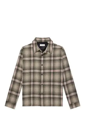 FRAME Checked Wool-blend Flannel Overshirt - Brown