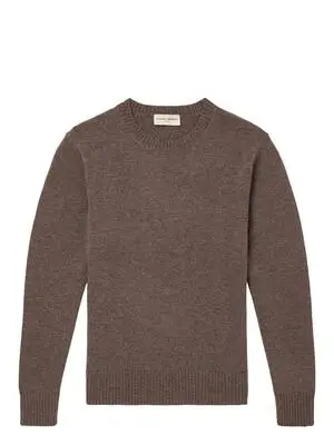 Officine Générale Merino Wool And Cashmere-blend Sweater - Brown