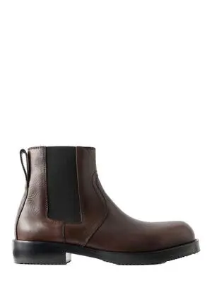 Dries Van Noten Leather Chelsea Boots - Brown