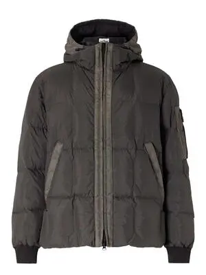 Stone Island STONE ISLAND Logo-Appliquéd Quilted Down Jacket Gray