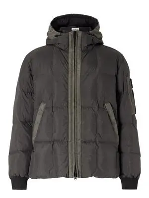 Stone Island Logo-Appliquéd Quilted Down Jacket - STONE ISLAND Gray