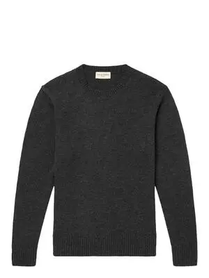 Officine Générale Merino Wool And Cashmere-blend Crew Neck Sweater - Gray