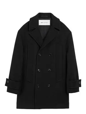 AMI Paris Wool Pea Coat - Black
