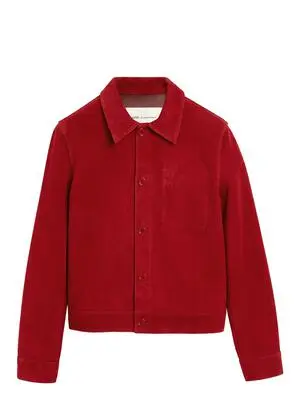 AMI Paris AMI Suede Leather Jacket Ruby Red